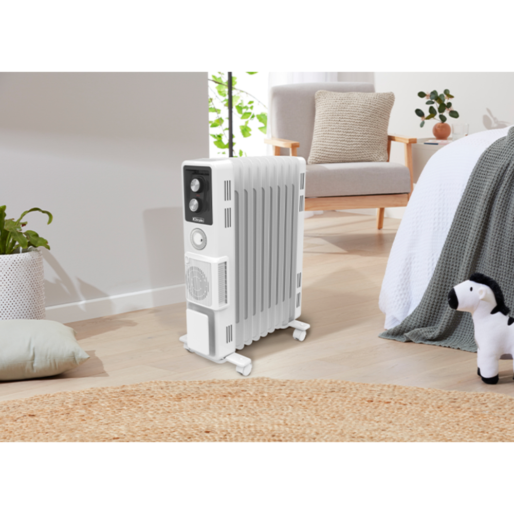 Dimplex 2.4kW Oil Column Heater w/ Timer & Turbo Fan | Arctic White ...