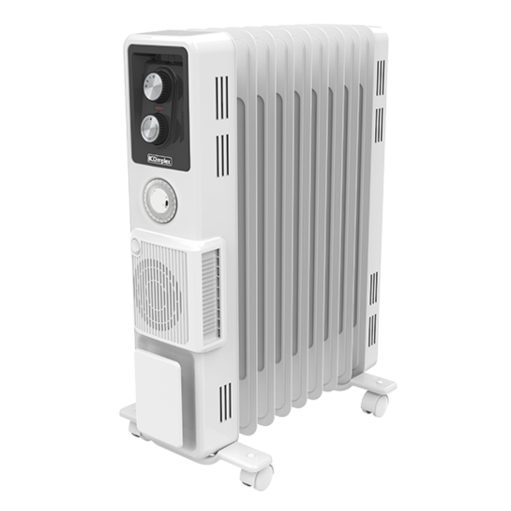 Dimplex 2.4kW Oil Column Heater w/ Timer & Turbo Fan | Arctic White ...